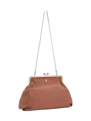 TWINSET Maxi Canvas Clutch Bag - Brown