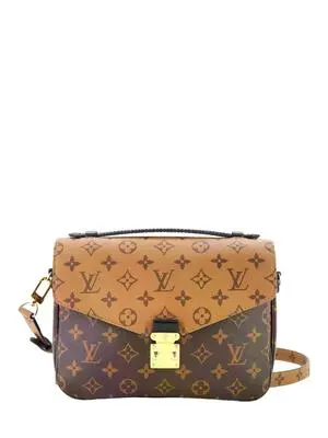 LOUIS VUITTON Pochette Metis Reverse Monogram Canvas Crossbody Bag Brown