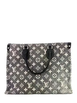 LOUIS VUITTON Onthego Mm Monogram Jacquard Denim Tote - Black