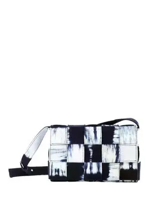 Bottega Veneta Cassette Crossbody Bag Maxi Intrecciato Tie Dye Denim Blue