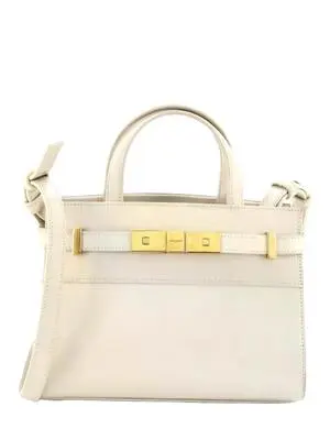 Saint Laurent Manhattan Nano Leather Shoulder Bag - White