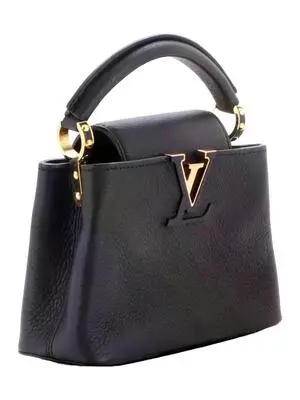 LOUIS VUITTON Capucines Leather Mini Satchel - Black