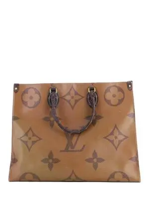 LOUIS VUITTON Onthego Reverse Monogram Giant GM Tote Bag Brown
