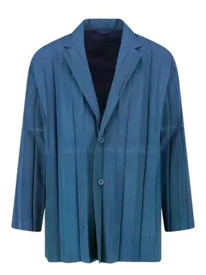 Issey Miyake Ribbed Blazer - Blue