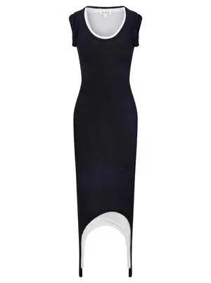 Alaïa Layered Stretch-knit Midi Dress - Black