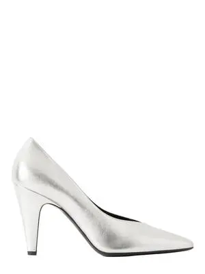 Alaïa 90 Metallic Leather Pumps - Silver