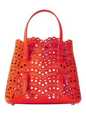 Alaïa Mina 20 Laser-Cut Leather Tote Orange