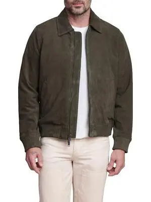 Bagatelle Suede Bomber Jacket - Chive