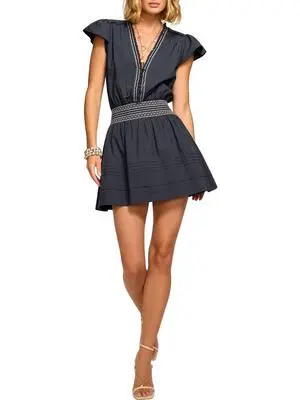 Ramy Brook Tahlia Flutter Sleeve Mini Dress - Navy