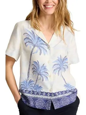 Tommy Bahama Palm Paradise Silk Camp Shirt - Coconut