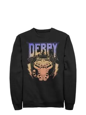 KPOP DEMON HUNTERS Mythic Lightning Derpy Long Sleeve Crewneck Sweatshirt - Black