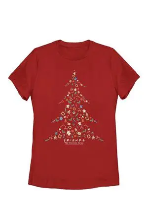 FRIENDS Christmas Tree Graphic T-shirt - Red