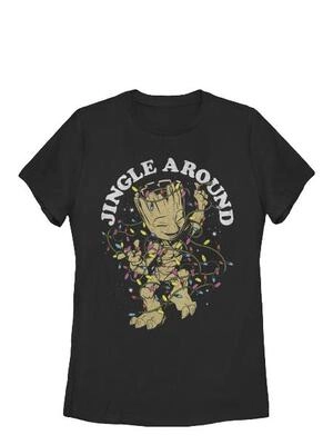 GUARDIANS OF THE GALAXY Groot Jingle Around Graphic T-shirt - Black