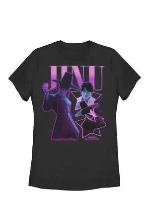KPOP DEMON HUNTERS Jinu Saja Collage Graphic T-shirt - Black