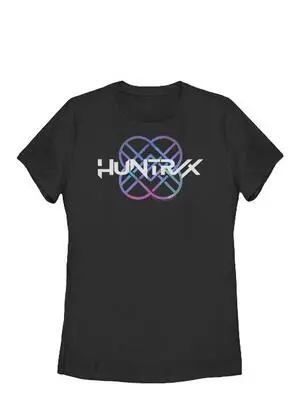 KPOP DEMON HUNTERS Huntrix Holographic Logo Graphic T-shirt - Black