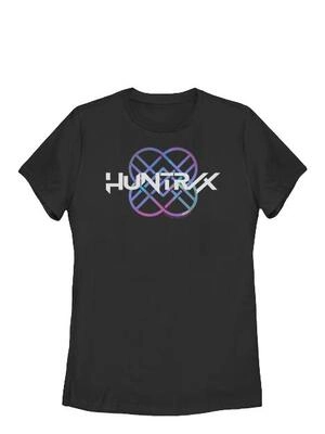 KPOP DEMON HUNTERS Huntrix Holographic Logo Graphic T-shirt - Black