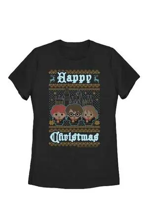 HARRY POTTER Happy Christmas Graphic T-shirt - Black