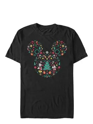MICKEY & FRIENDS Christmas Silhouette Graphic Tee - Black