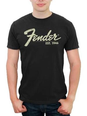 FENDER Distressed Logo Graphic T-shirt - Black
