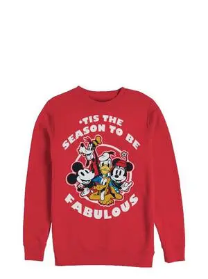 MICKEY & FRIENDS Tis The Season To Be Fabulous Crewneck Sweatshirt - Red