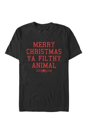 HOME ALONE Merry Christmas Ya Filthy Animal Graphic Tee - Black