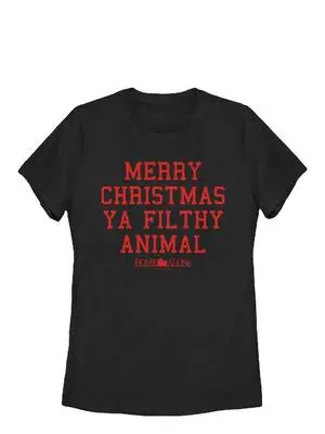 HOME ALONE Merry Christmas Graphic T-shirt - Black