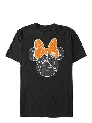 MICKEY & FRIENDS Minnie Web Silhouette T-shirt - Black