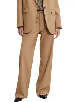 OTTOD'AME Wool Blend Jogger Trousers - Camel