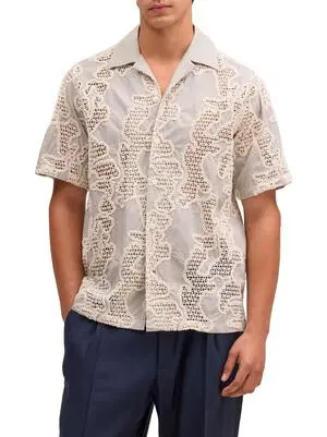 Nn07 Julio Embroidered Inset Organic Cotton Button-up Shirt - Deep Truffle