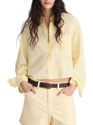 Madewell Linen & Cotton Straight Hem Shirt - Candlelight
