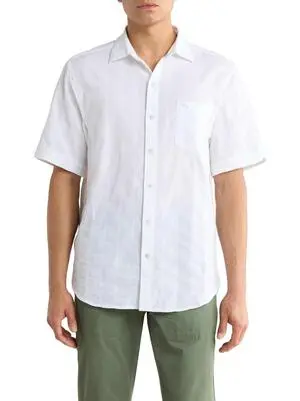 Tommy Bahama Nova Wave Short Sleeve Seersucker Button-up Shirt - White