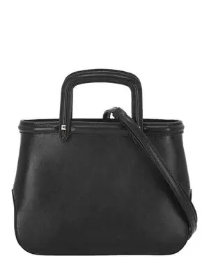 Rodo Structured Leather Tote Bag With Detachable Strap - Black