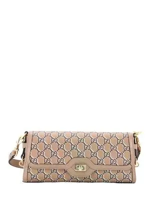 Gucci Luce Optical Gg Printed Leather Small Shoulder Bag - Brown