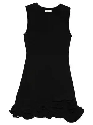 Sandro Ruffled Knit Mini Dress - Black
