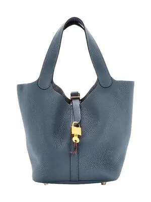 Hermès Picotin Lock Bag Mm Clemence - Blue
