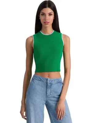 Alice + Olivia Araceli Two Tone Cashmere Tank - Blue