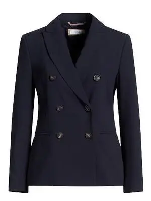 Peserico Double-breasted Crepe Blazer - Blue