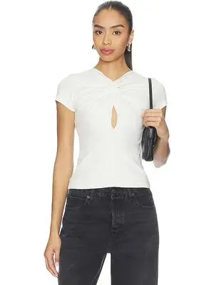 GRLFRND Keyhole Twist Short Sleeve Tee - Bone