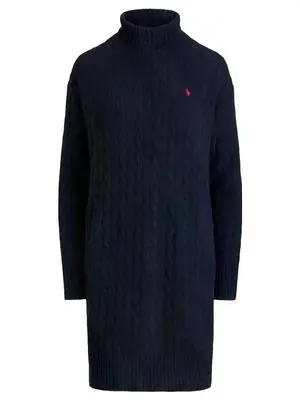 Polo Ralph Lauren Cable-knit Turtleneck Midi Dress - Blue