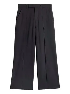 LEMAIRE Pleated Wool Crêpe Trousers - Black