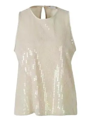 Peserico Sequin-embellished Sleeveless Top - Neutrals