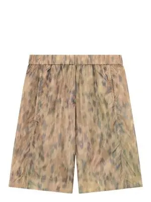 GANNI Animal Print Elasticated Waist Shorts - Neutrals
