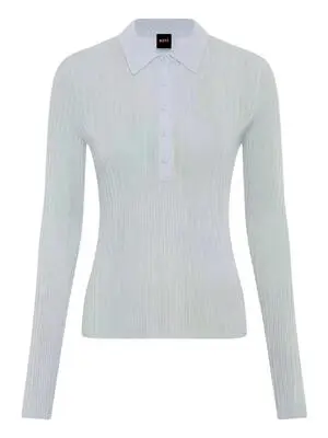 BOSS BOSS Ribbed Knit Polo-Collar Sweater