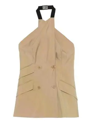 Max Mara Double-breasted Halterneck Waistcoat - Neutrals