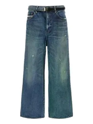 Sacai Denim Wide-leg Trousers - Blue