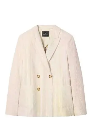 Paul Smith Striped Double-breasted Blazer - White