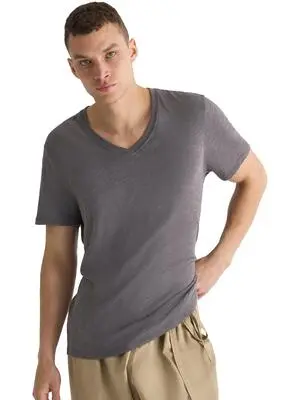 ATM Anthony Thomas Melillo Slub Jersey V-neck T-shirt - Onyx