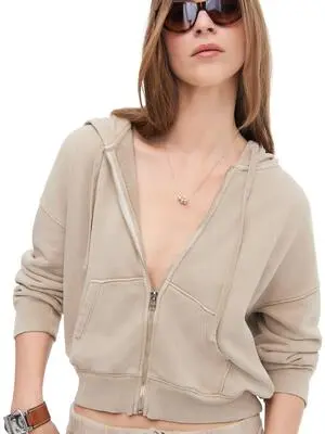 ATM Anthony Thomas Melillo French Terry Zip-up Hoodie - Dune