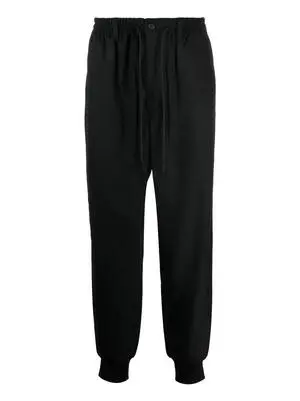 Y3 Drawstring-waist Tapered-leg Trousers - Black
