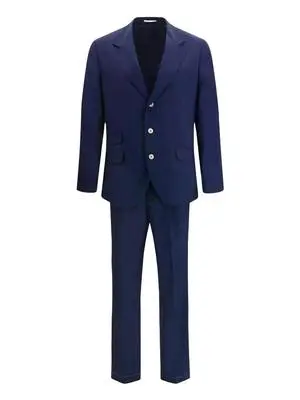 Brunello Cucinelli Button Wool Suit - Blue